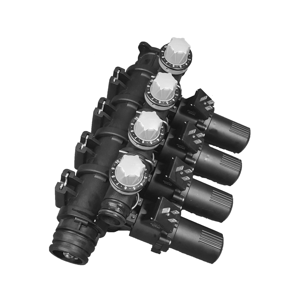 TeeJet 430 Manifold, 3-way Valves, 4 sections, M50 Flange - Thorsen Teknik